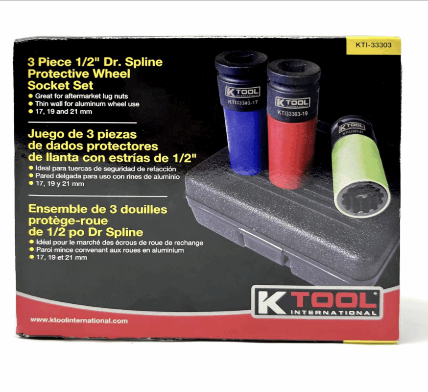 3-Pc ½” Drive Spline With Protective Sleeve Socket Set - Protek Equipment